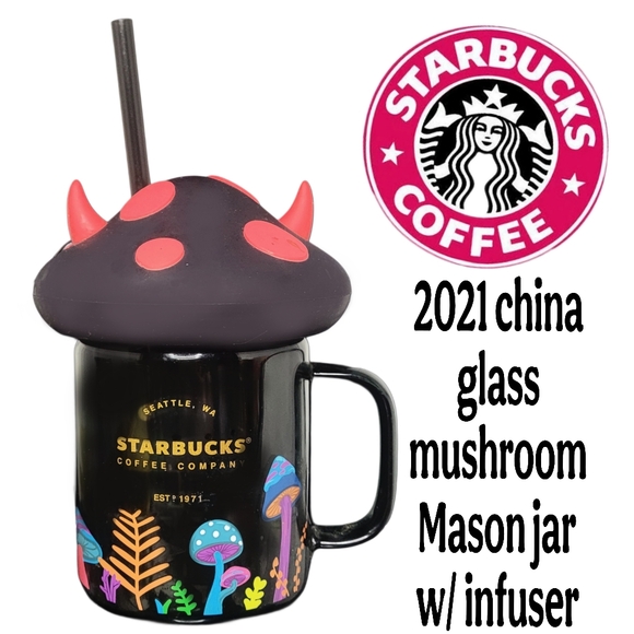 Starbucks | Kitchen | Starbucks 22 China 12oz Glass Devil Mushroom ...